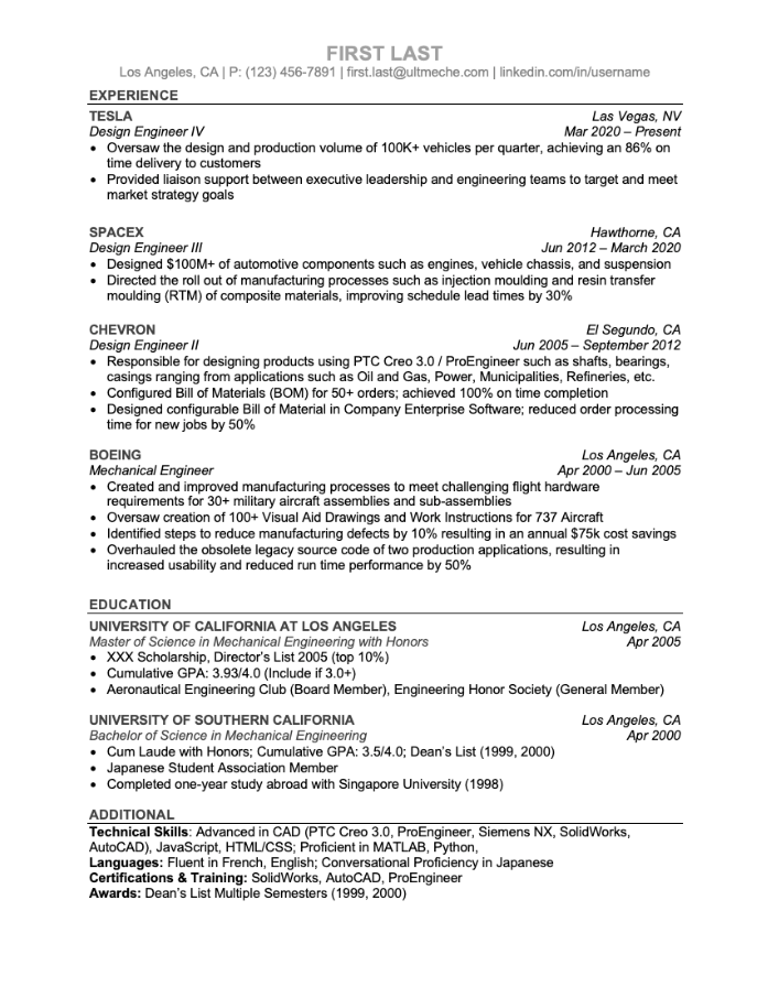 Template - Resume (Mechanical Engineer) – Ultmeche